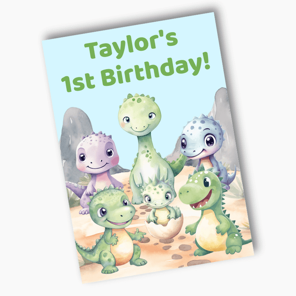 Cute Custom Baby Dinosaurs Party Signs | Printed & Posted - Katie J ...