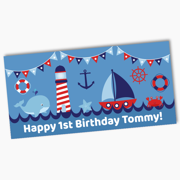 Classic Nautical Sail Boat Party Banners | Custom Printed! - Katie J ...