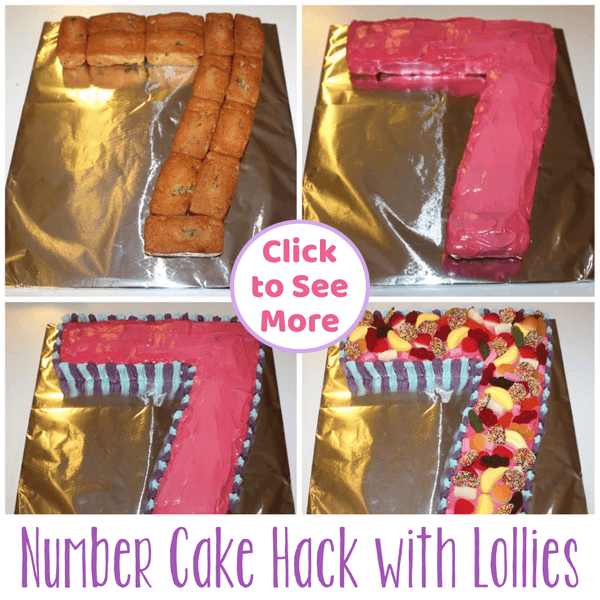 Easy No-Bake Number 7 Cake with Lollies | Birthday Cake Hack - Katie J ...