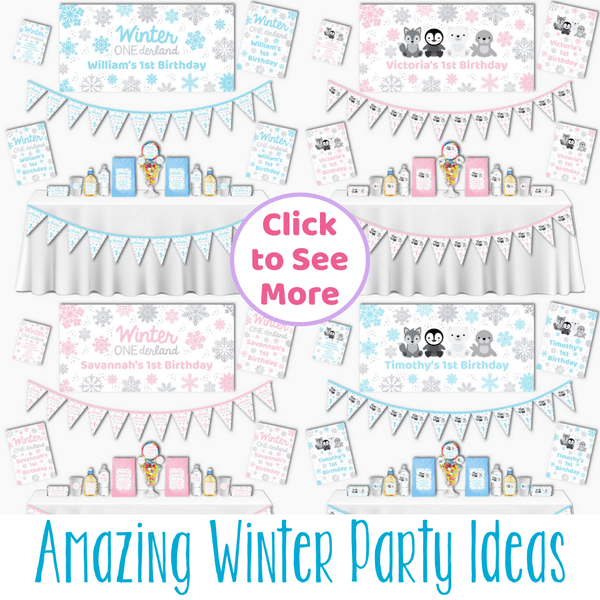 Fun & Popular Themes for Winter Birthday Parties - Katie J Design and ...