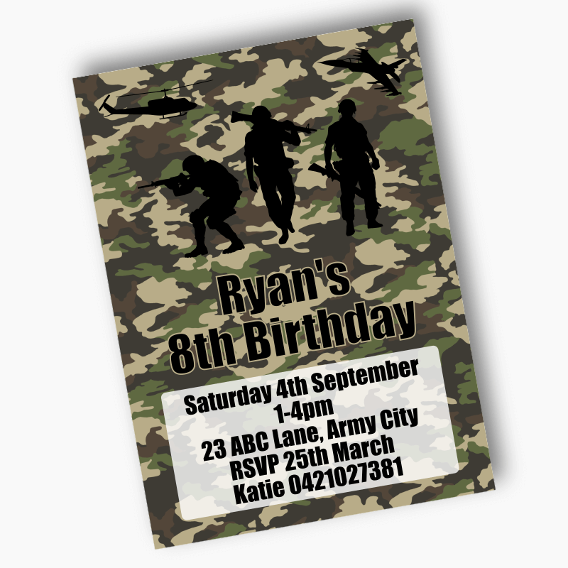 Personalised Army Camouflage Party Decorations & Supplies - Katie J ...