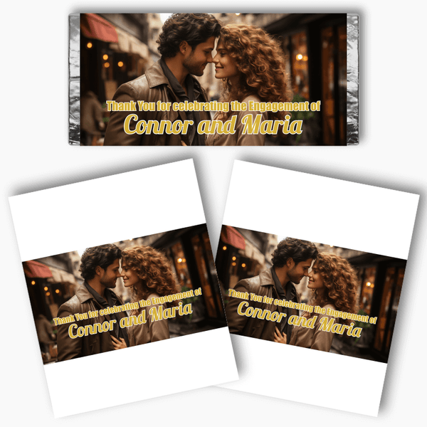 Engagement Party Mini Chocolate Labels | With Photo! - Katie J Design ...
