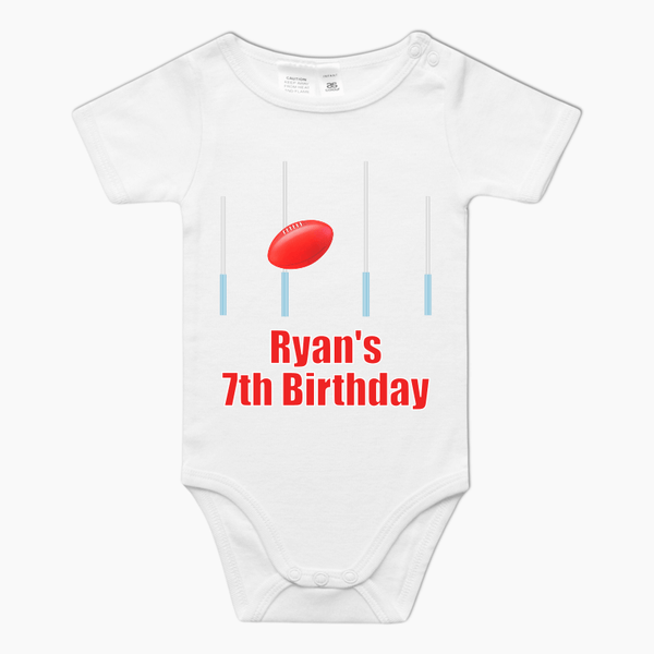 AFL Football Party One-Piece - Custom Baby's Romper - Katie J Design ...