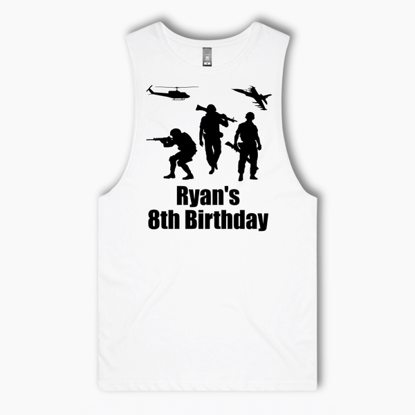 Army & Camouflage Party Singlet - Custom Tank Shirt - Katie J Design ...