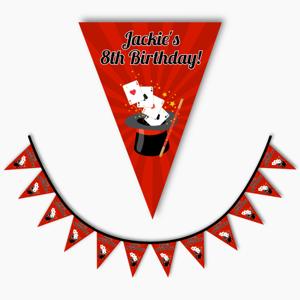 Exciting Magic Birthday Party Flag Bunting | Custom Printed - Katie J ...