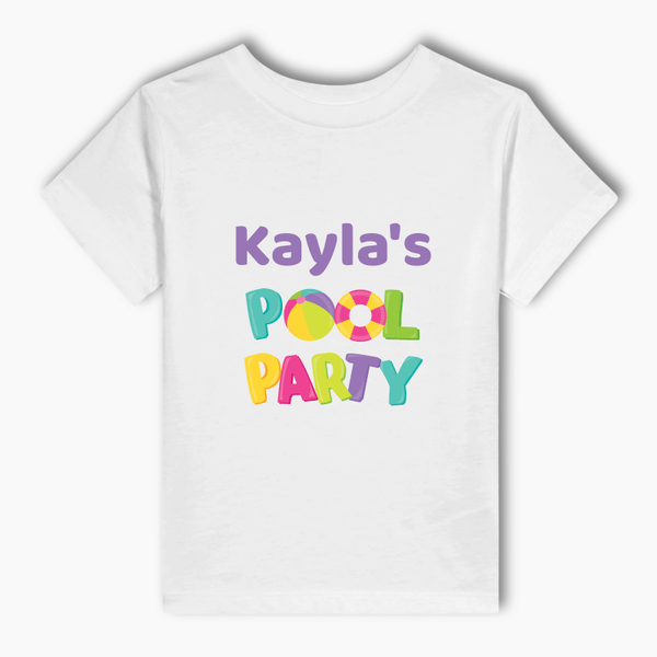 Fun "Pool Party" Shirt for Boys & Girls - Custom Kids Tee - Katie J ...