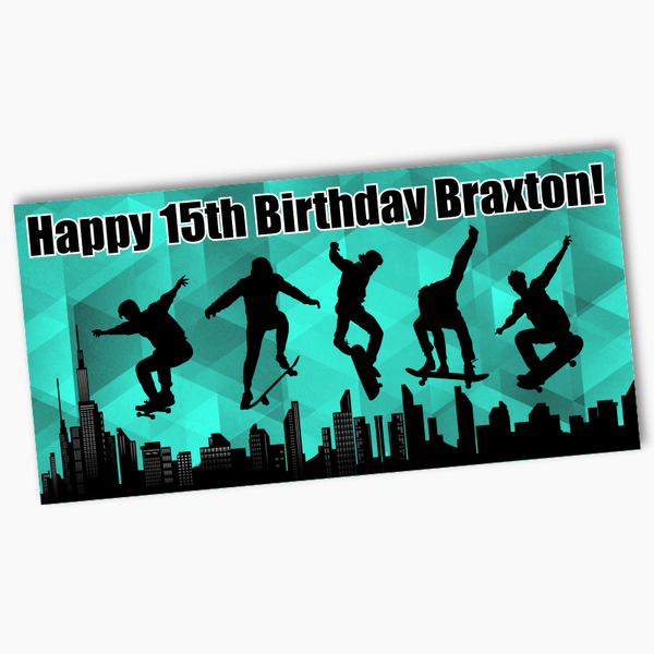 Awesome Skateboard Party Banners | Custom Printed - Katie J Design and ...