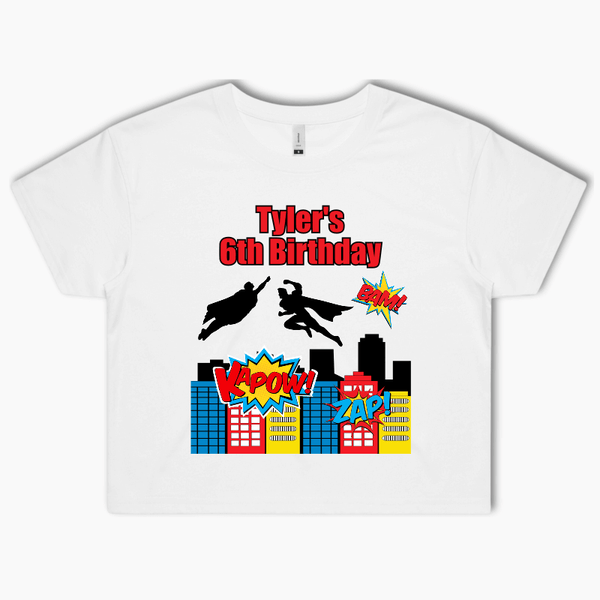 Custom Party Crop Top | Awesome Superheroes Design - Katie J Design and ...