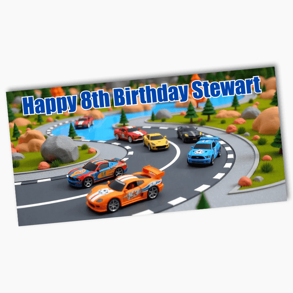 Toy Race Cars Party Banner | Custom Printed & Posted! - Katie J Design ...