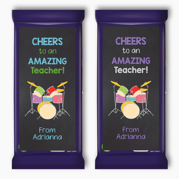 Fun Custom Drums Teachers Gift Cadbury Chocolate Labels - Katie J ...