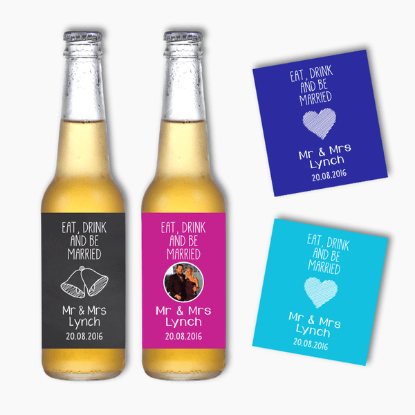 Personalised 'Eat Drink & Be Married' Wedding Beer Labels - Katie J ...