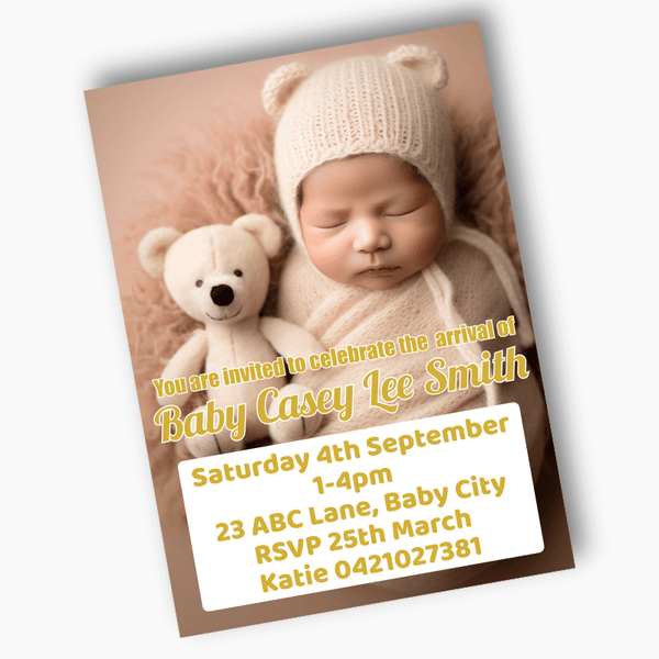 Create Stunning Personalised Baby Arrival Invitations Today! - Katie J ...