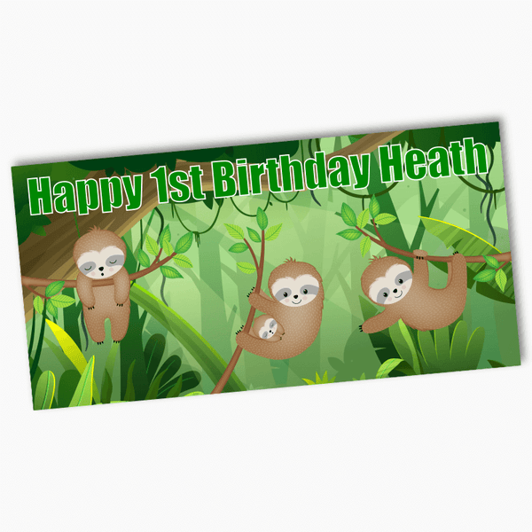 Fun & Personalised Sloth Party Decorations & Supplies - Katie J Design ...
