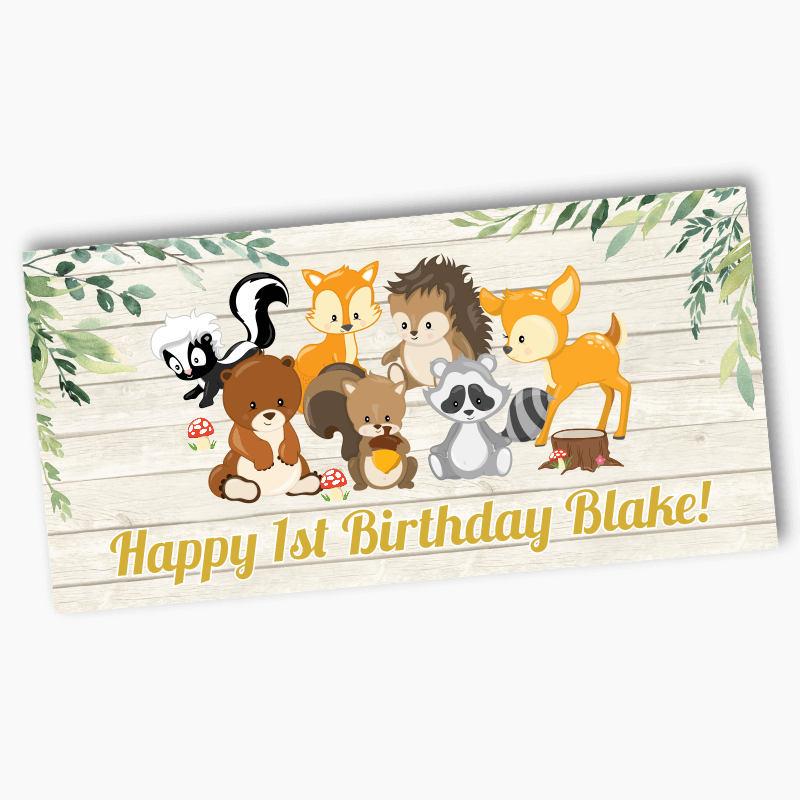 Adorable Custom Woodlands Animals Party Decorations & Supplies - Katie ...