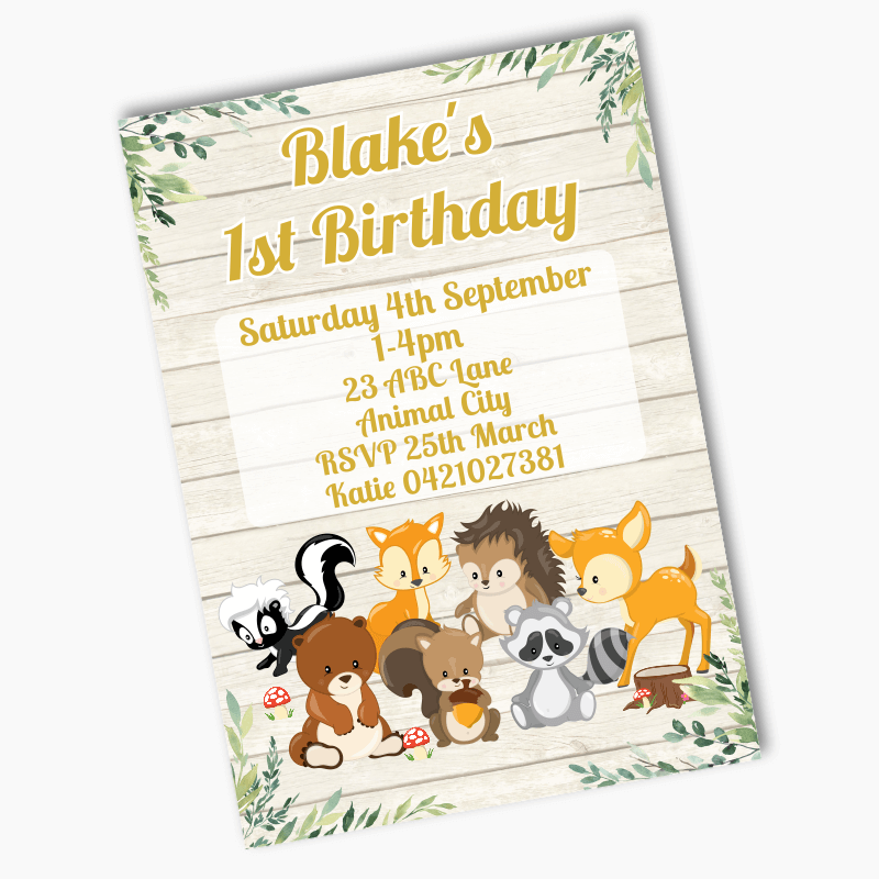 Adorable Custom Woodlands Animals Party Decorations & Supplies - Katie ...