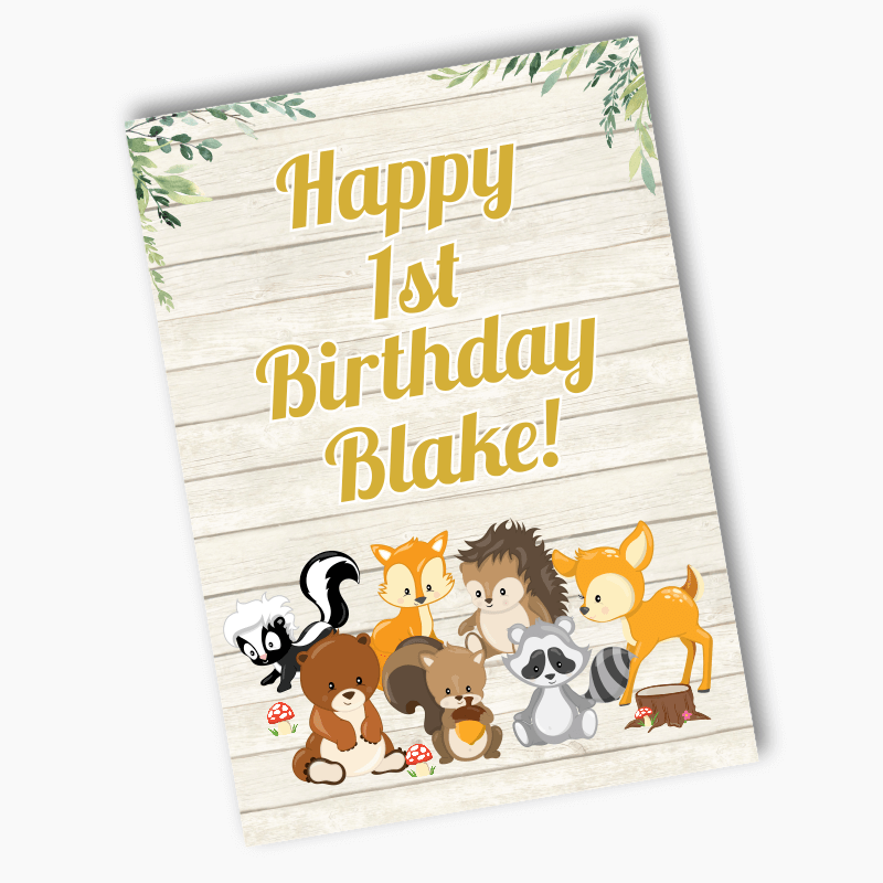 Adorable Custom Woodlands Animals Party Decorations & Supplies - Katie ...