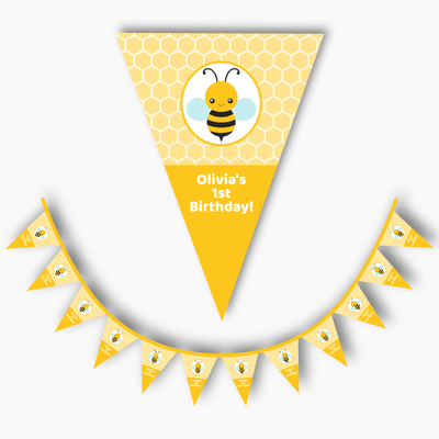 Cute Buzzy Bee Party Decorations | Custom Printed! - Katie J Design and ...