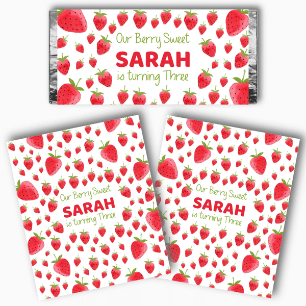 Custom "Berry Sweet" Party Mini Chocolate Labels - Katie J Design and ...