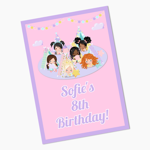 Adorable Pink & Purple Custom "Sleepover Party" Signs - Katie J Design ...