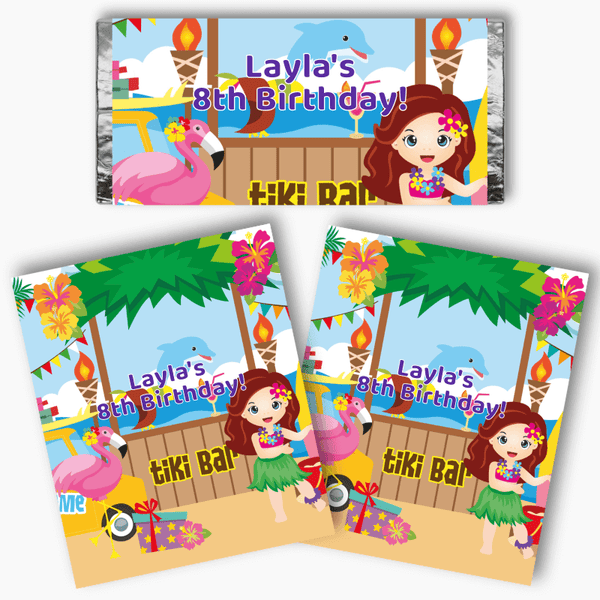 Make Your Hawaiian Luau Unforgettable with Custom Chocolate Labels ...