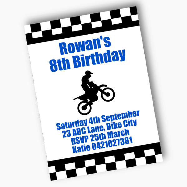 Personalised Motorbike Party Invites | Katie J Design & Events - Katie ...
