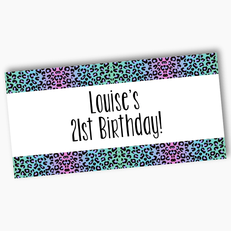 Zebra Print Happy Birthday Banner