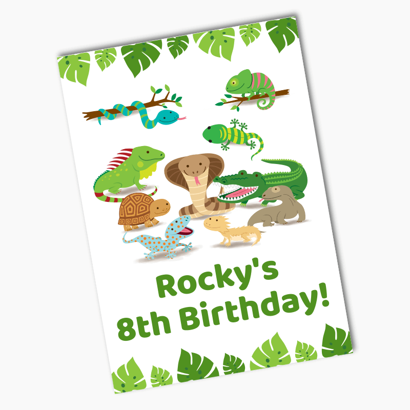 Fun Reptile Party Decorations – Personalised for Your Child! - Katie J ...