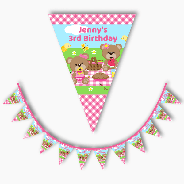 Celebrate with Custom Teddy Bears Picnic Party Flag Bunting - Katie J ...